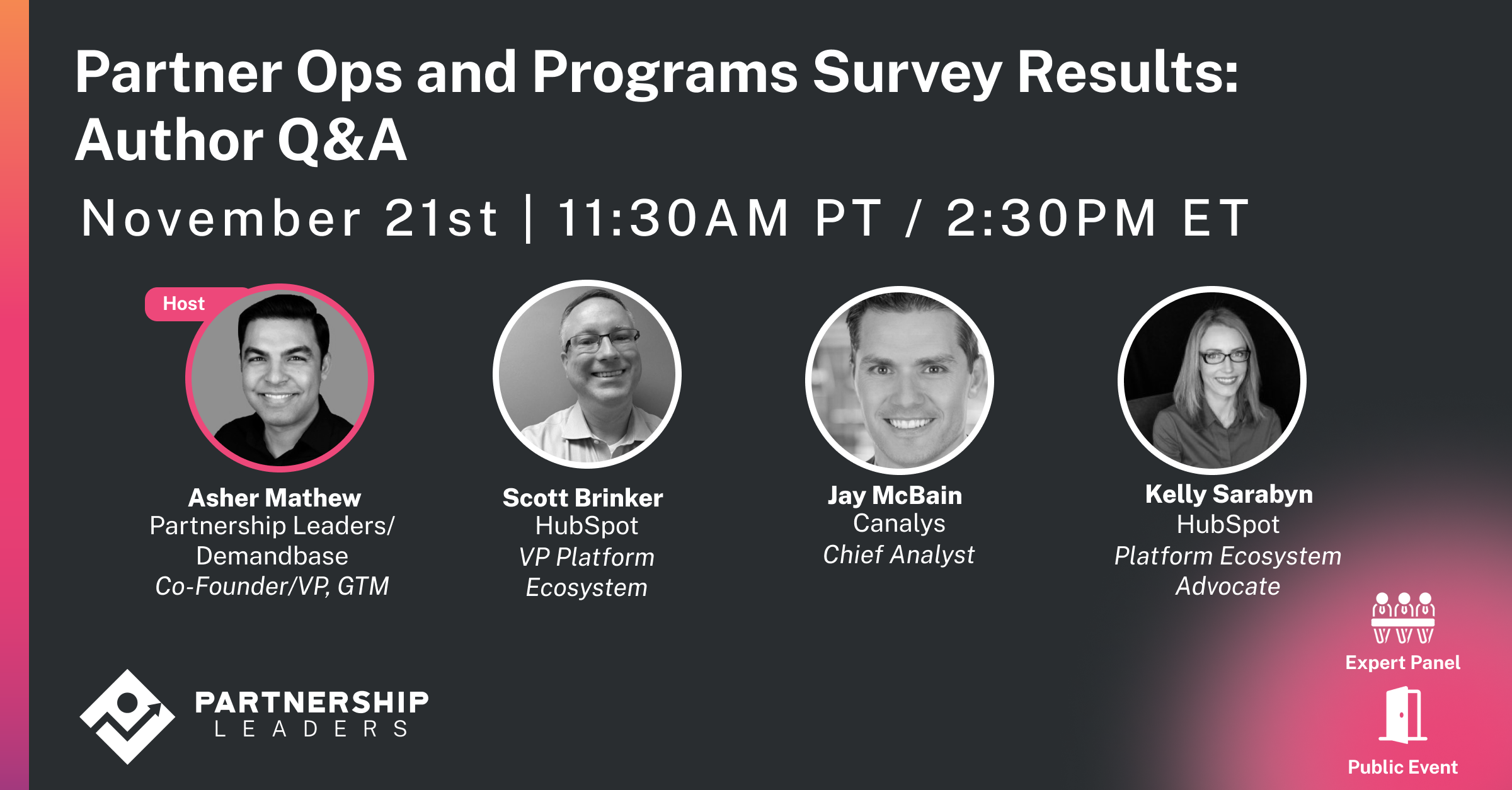 Partnership Leaders Panel: Partner Ops and Programs Survey Results: Author Q&A
